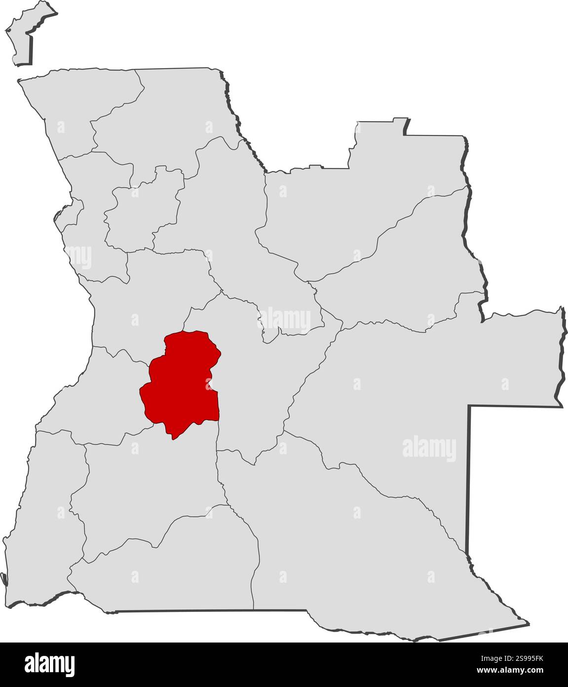 Map of Angola with the provinces, Huambo is highlighted Stock Vector ...