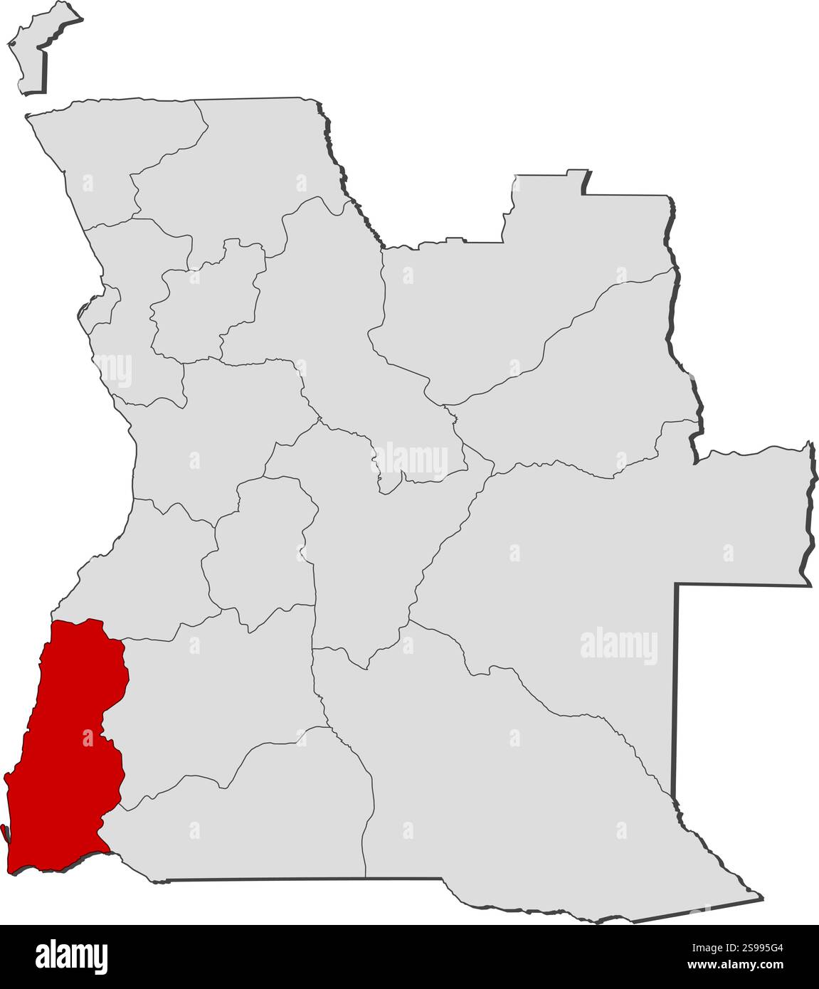 Map of Angola with the provinces, Namibe is highlighted Stock Vector Image & Art - Alamy