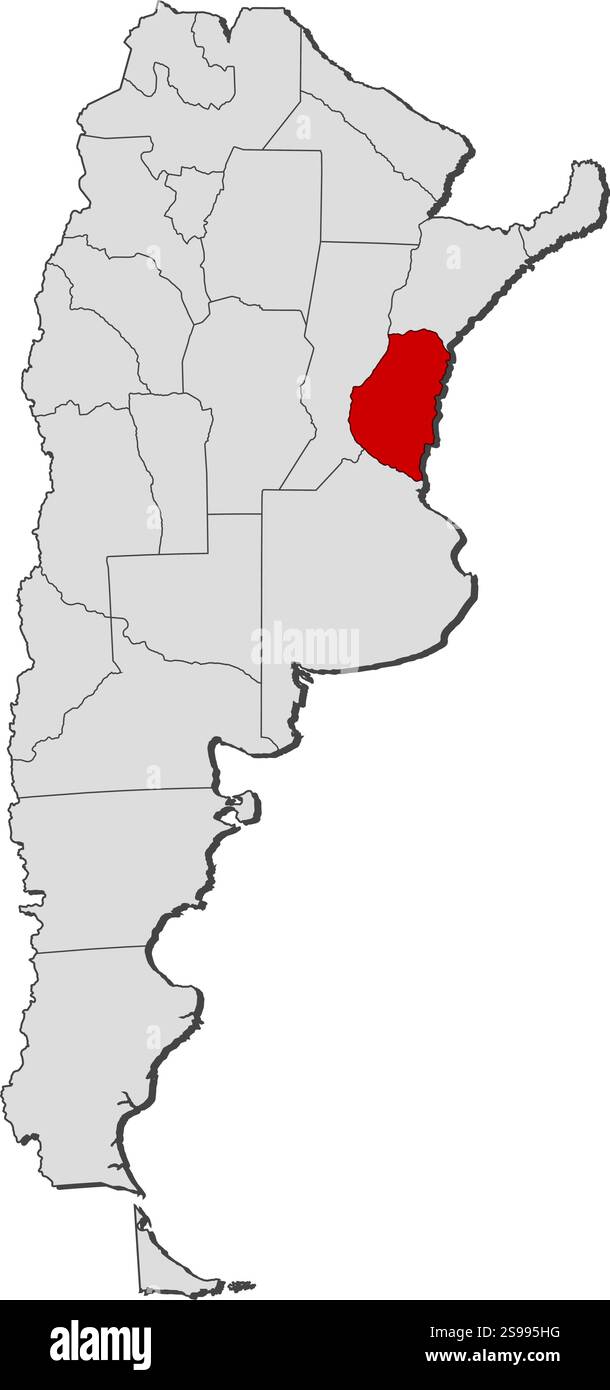 Map of Argentina with the provinces, Entre Ríos is highlighted Stock ...