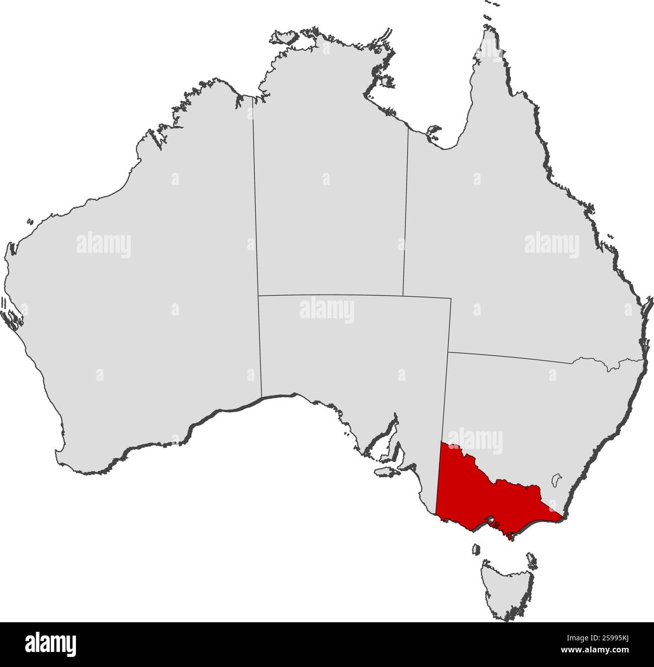 Map of Australia with the provinces, Victoria is highlighted Stock ...