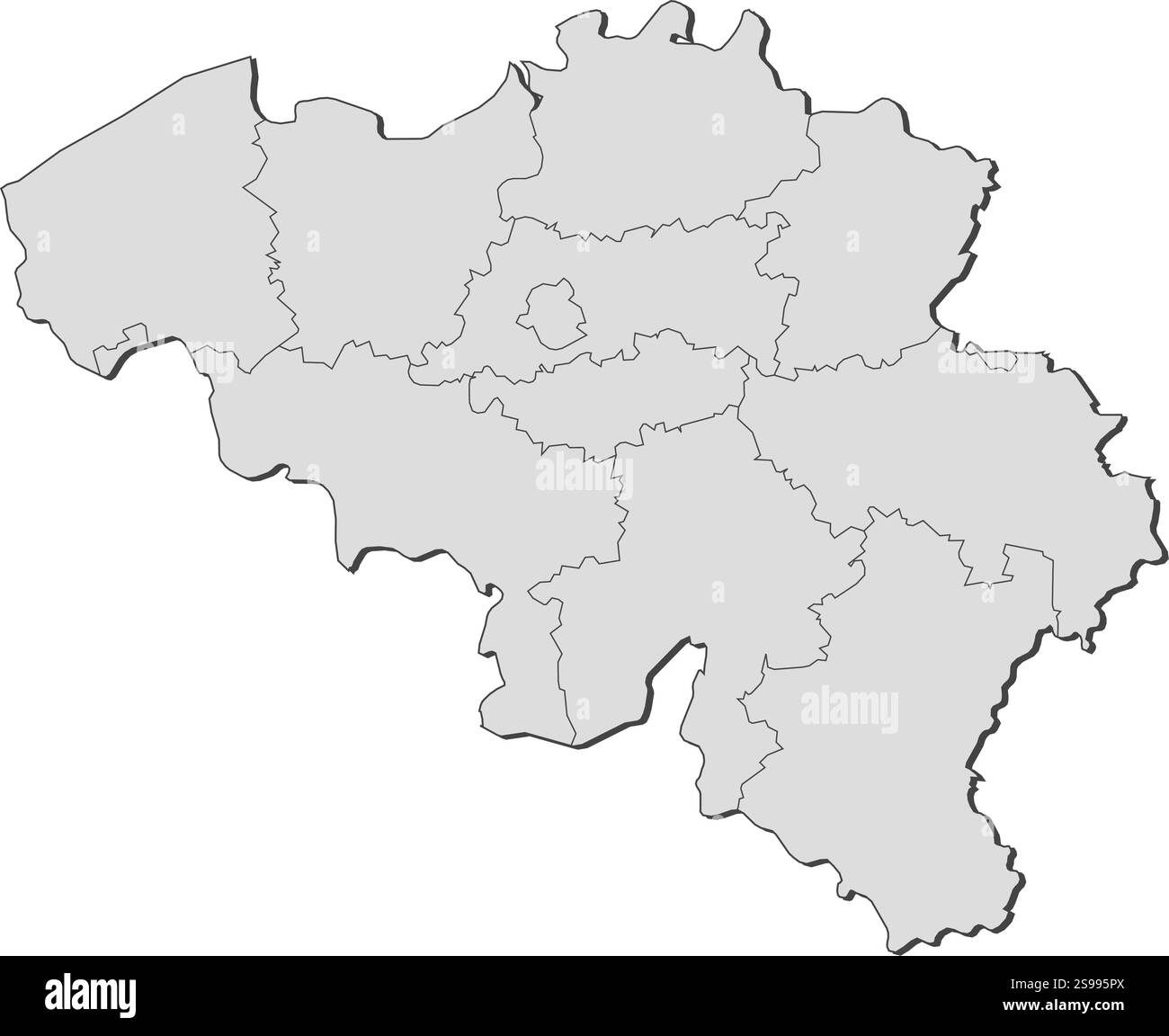 Map of Belgium with the provinces Stock Vector Image & Art - Alamy