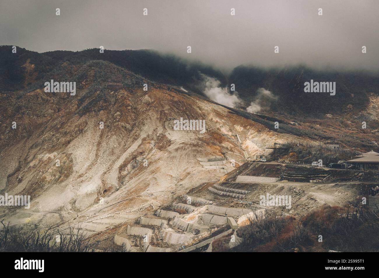 photos of the Owakudani volcanic valley in Hakone Stock Photo - Alamy