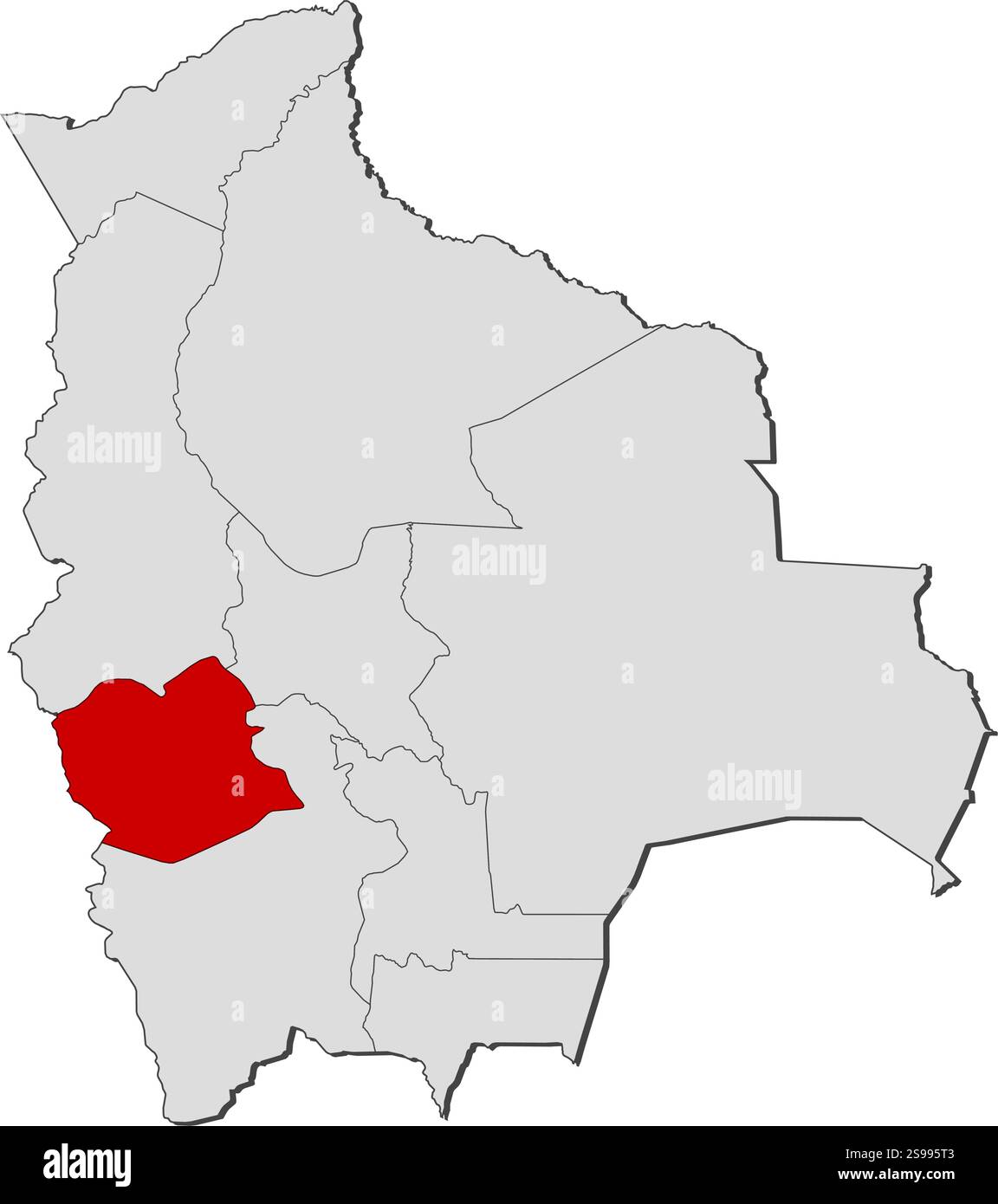 Map of Bolivia with the provinces, Oruro is highlighted Stock Vector Image & Art - Alamy