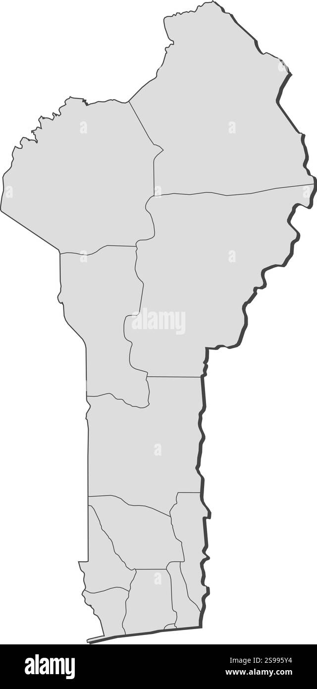 Map of Benin with the provinces Stock Vector Image & Art - Alamy