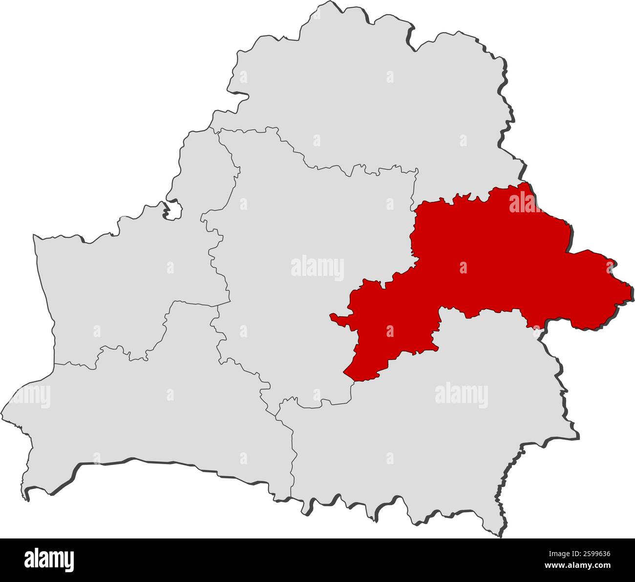 Map of Belarus with the provinces, Mogilev is highlighted Stock Vector ...