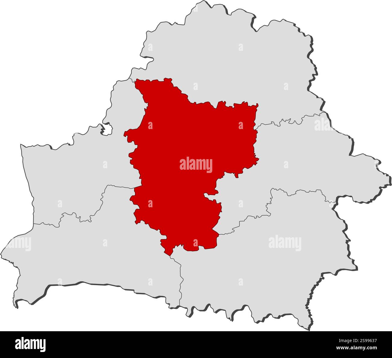 Map of Belarus with the provinces, Minsk is highlighted Stock Vector ...