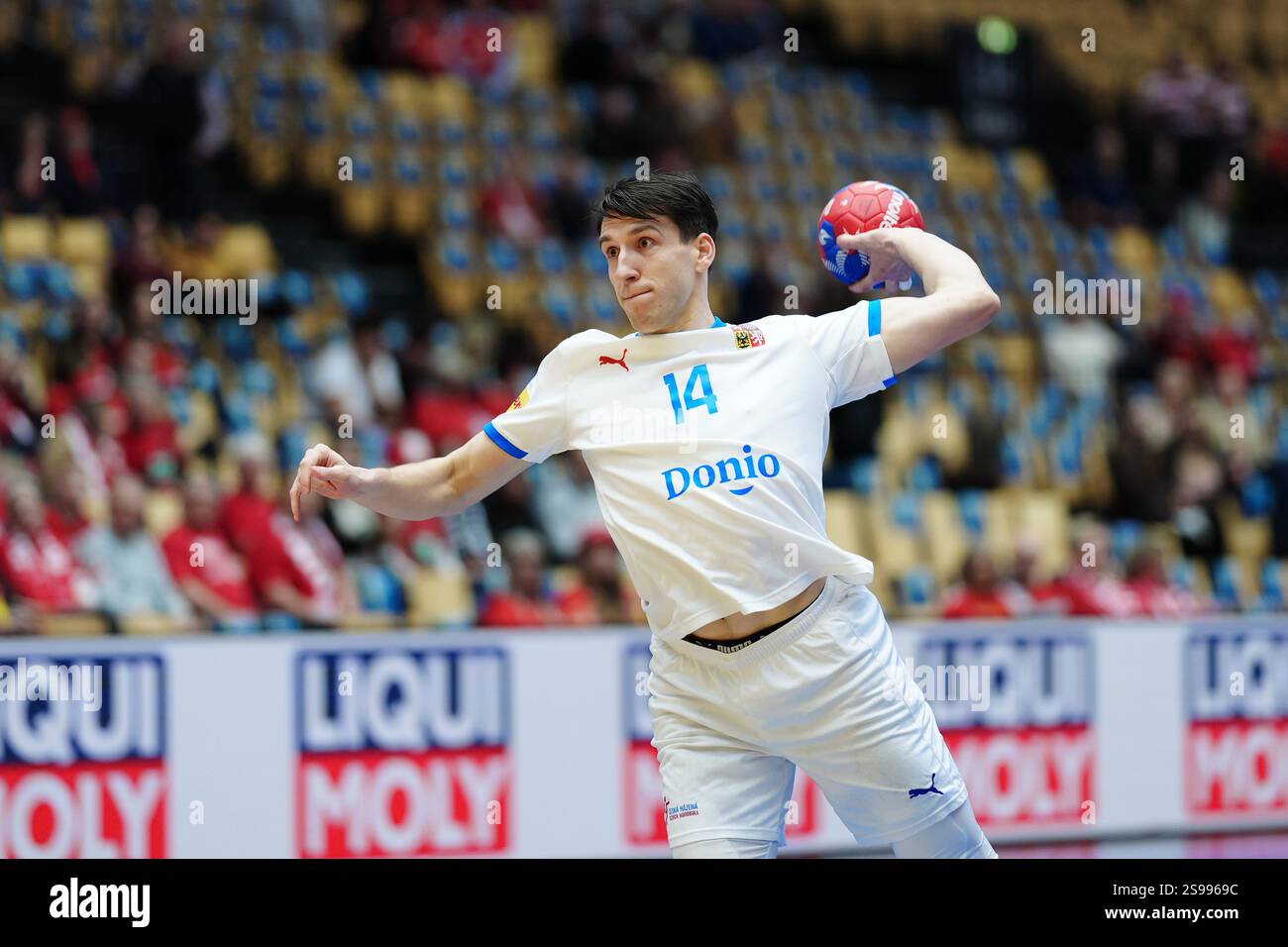 7 Meter Wurf/Tor Jakub Sterba (Tschechien, #14) DEN, Tunesien vs ...