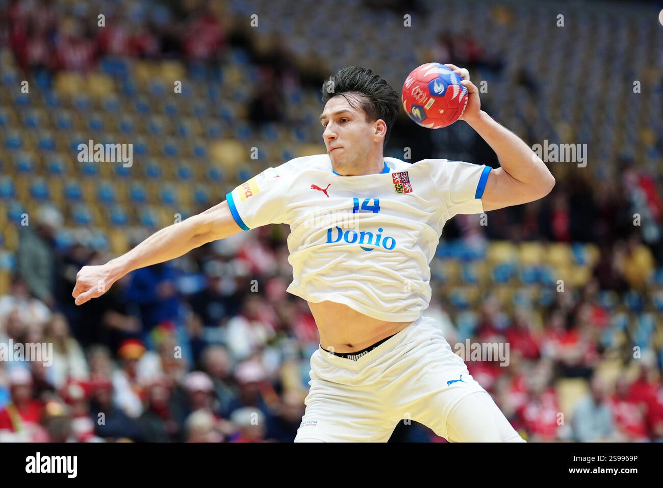 Wurf/Tor Jakub Sterba (Tschechien, #14) DEN, Tunesien vs. Tschechien ...