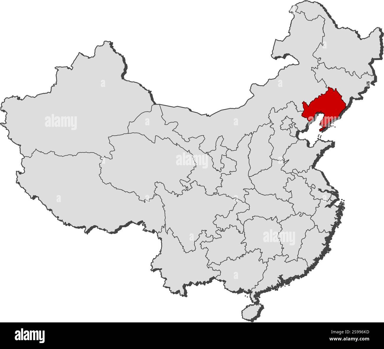 Map of China with the provinces, Liaoning is highlighted Stock Vector ...
