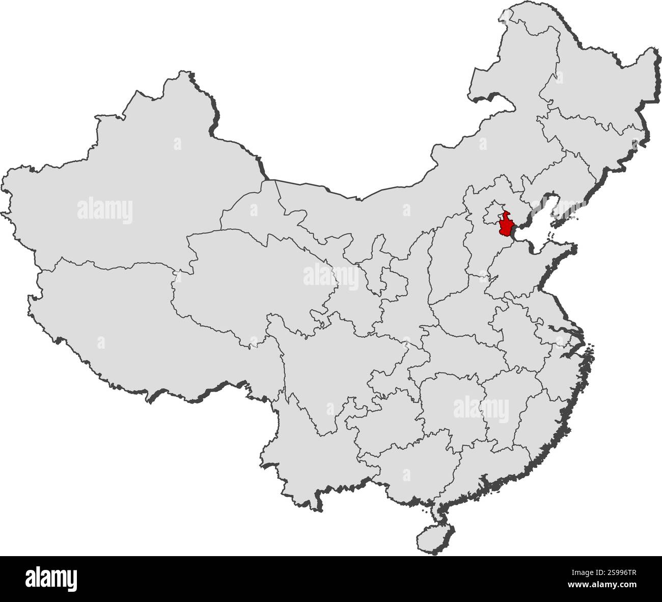 Map of China with the provinces, Tianjin is highlighted Stock Vector ...