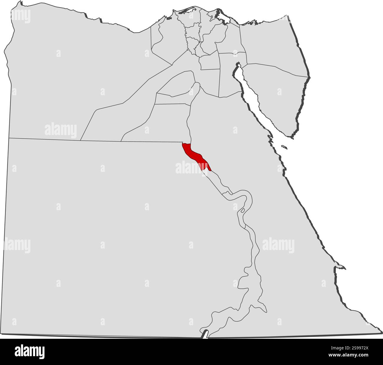 Map of Egypt with the provinces, Asyut is highlighted Stock Vector Image & Art - Alamy