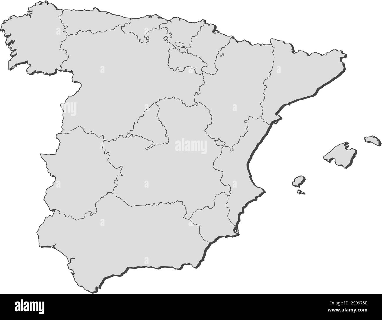 Map of Spain with the provinces Stock Vector Image & Art - Alamy