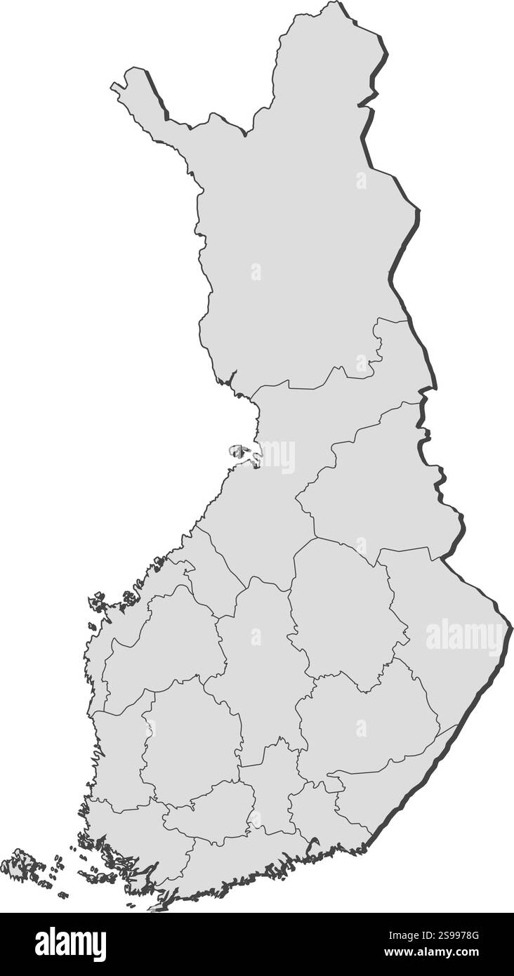 Map of Finland with the provinces Stock Vector Image & Art - Alamy