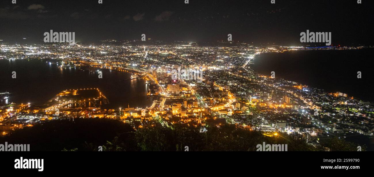 Panorama of Hakodate City view from Mountain Hakodate, August, 2024 ...
