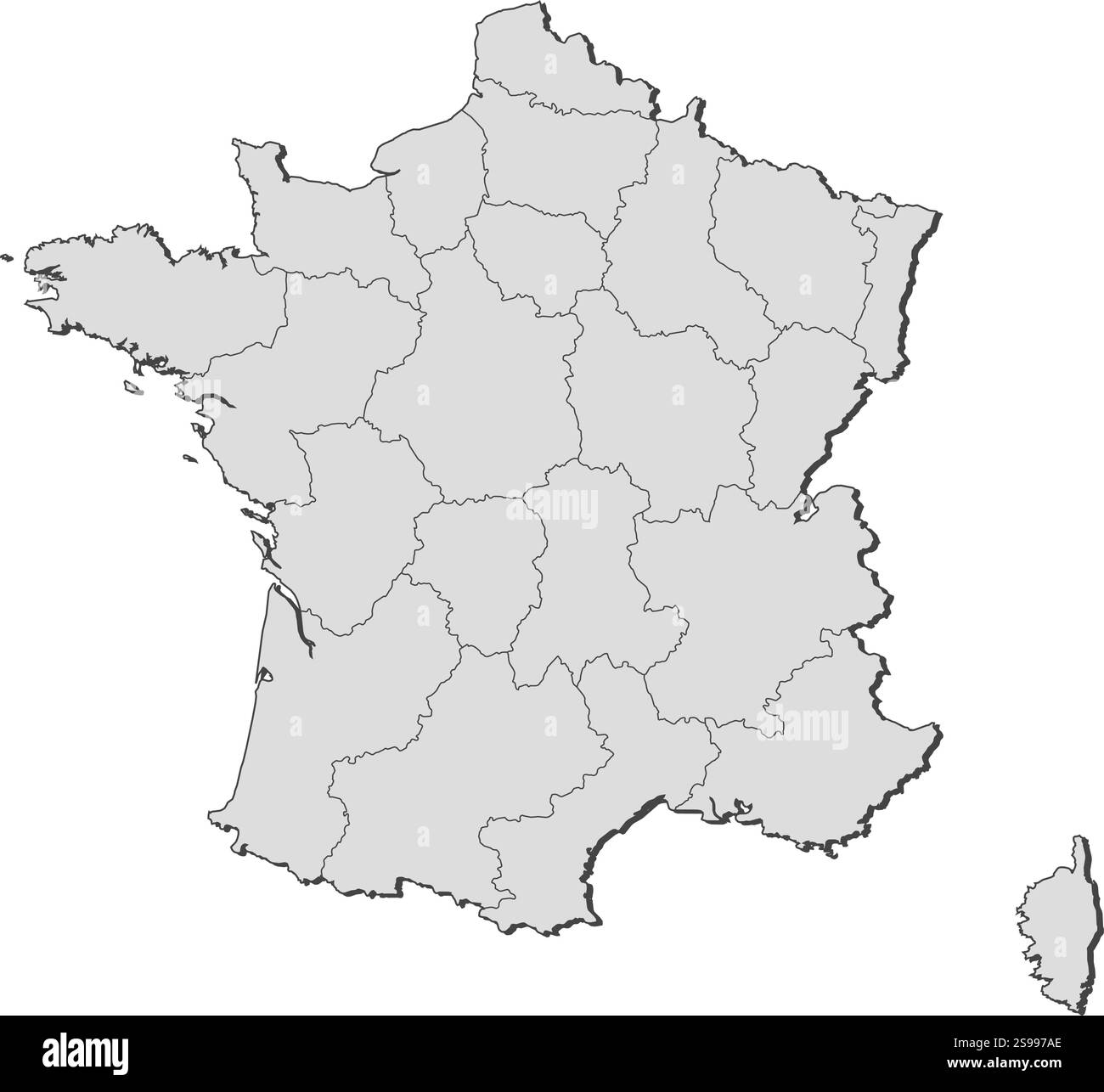 Map of France with the provinces Stock Vector Image & Art - Alamy