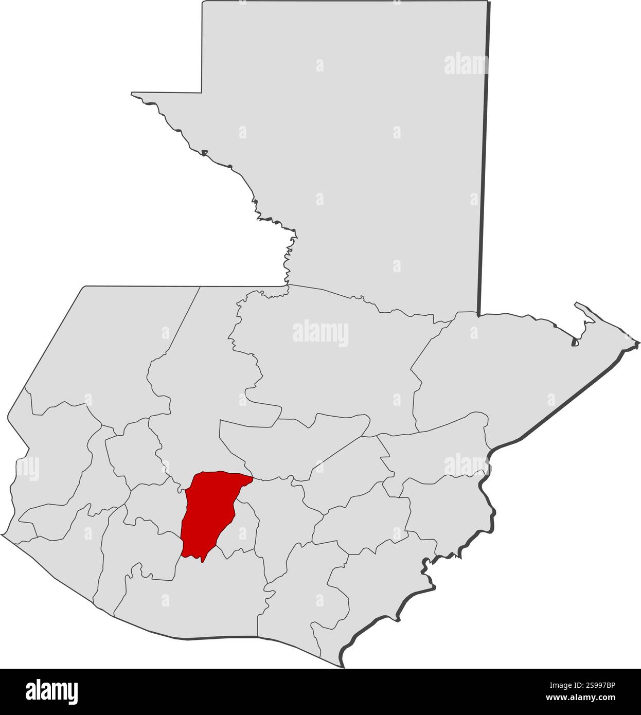 Map of Guatemala with the provinces, Chimaltenango is highlighted Stock ...