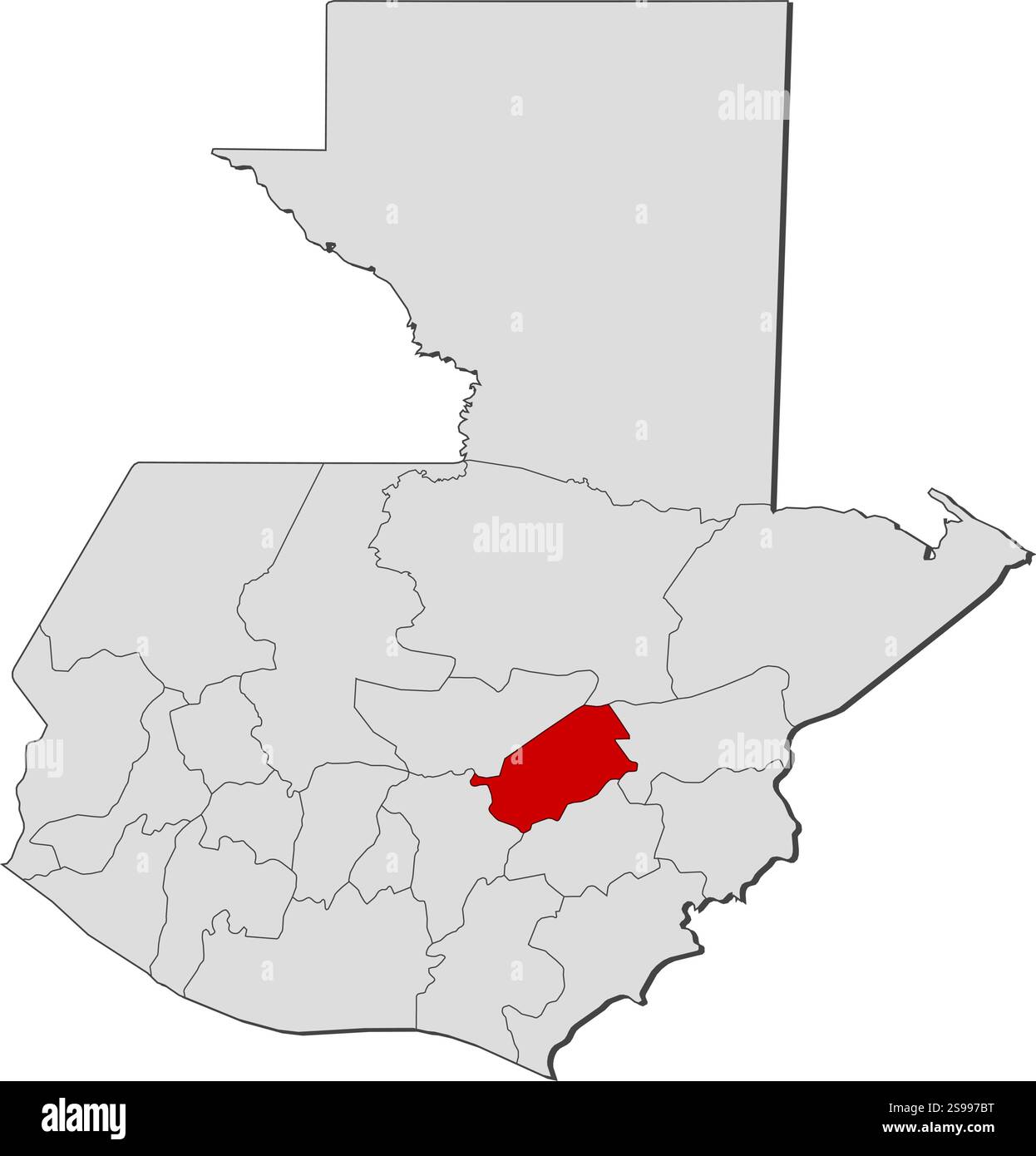 Map of Guatemala with the provinces, El Progreso is highlighted Stock ...