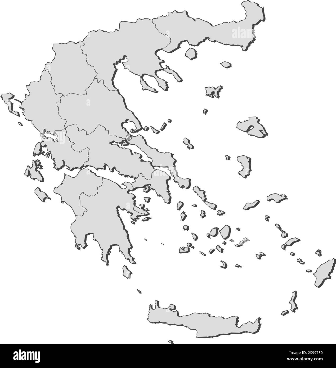 Map of Greece with the provinces Stock Vector Image & Art - Alamy