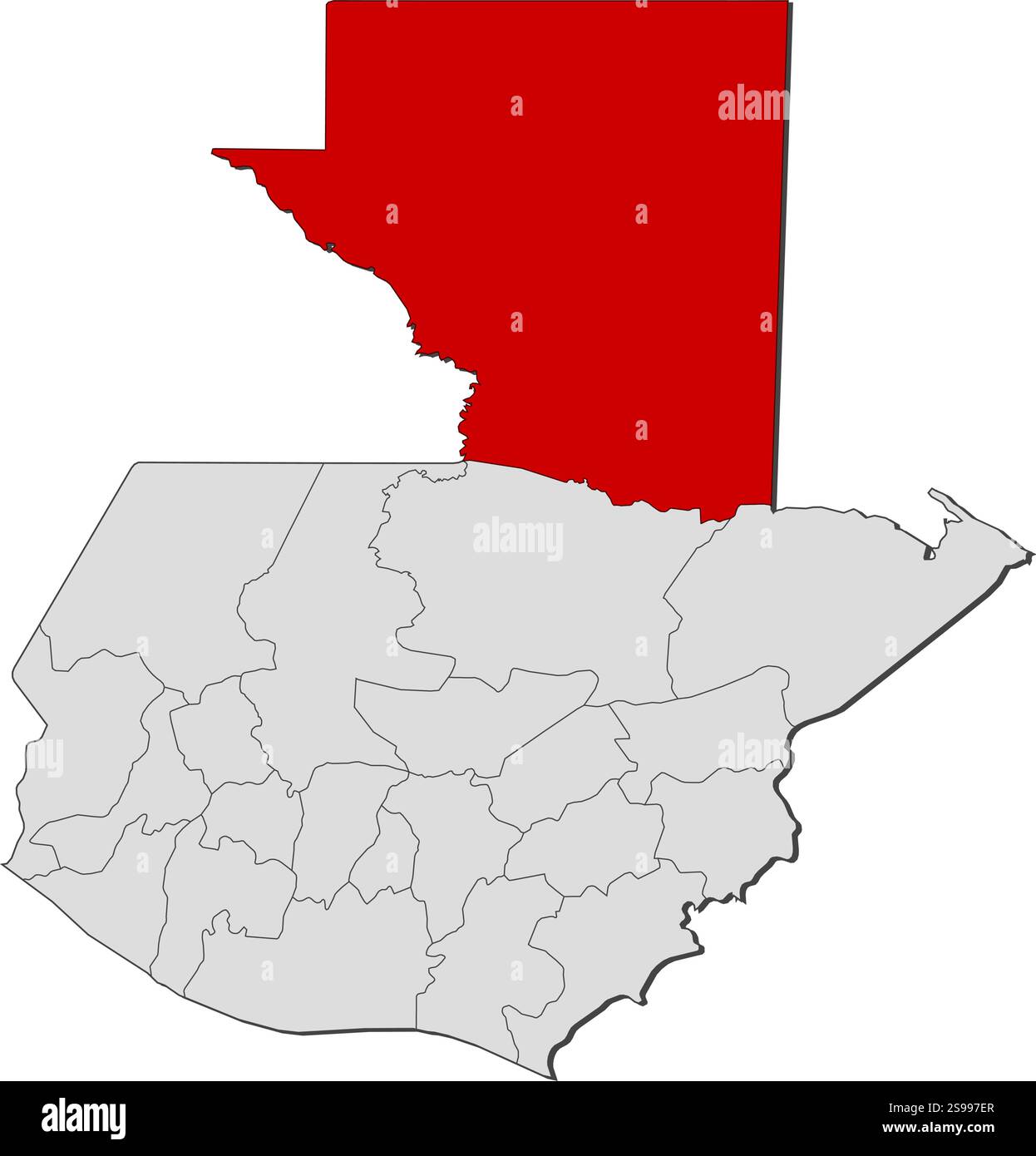 Map of Guatemala with the provinces, Petén is highlighted Stock Vector ...