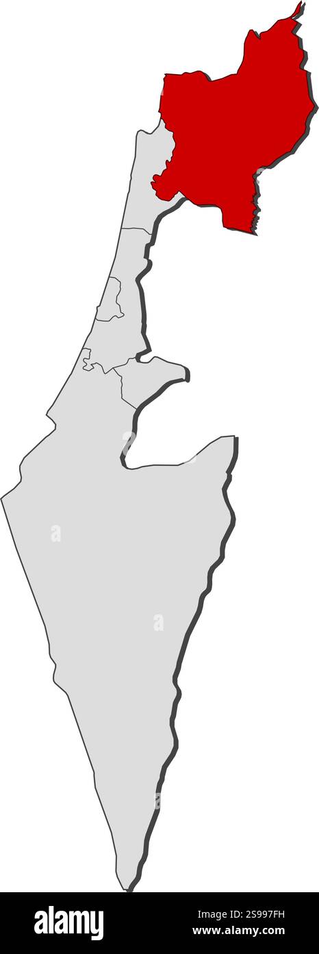 Map of Israel with the provinces, Northern District is highlighted ...