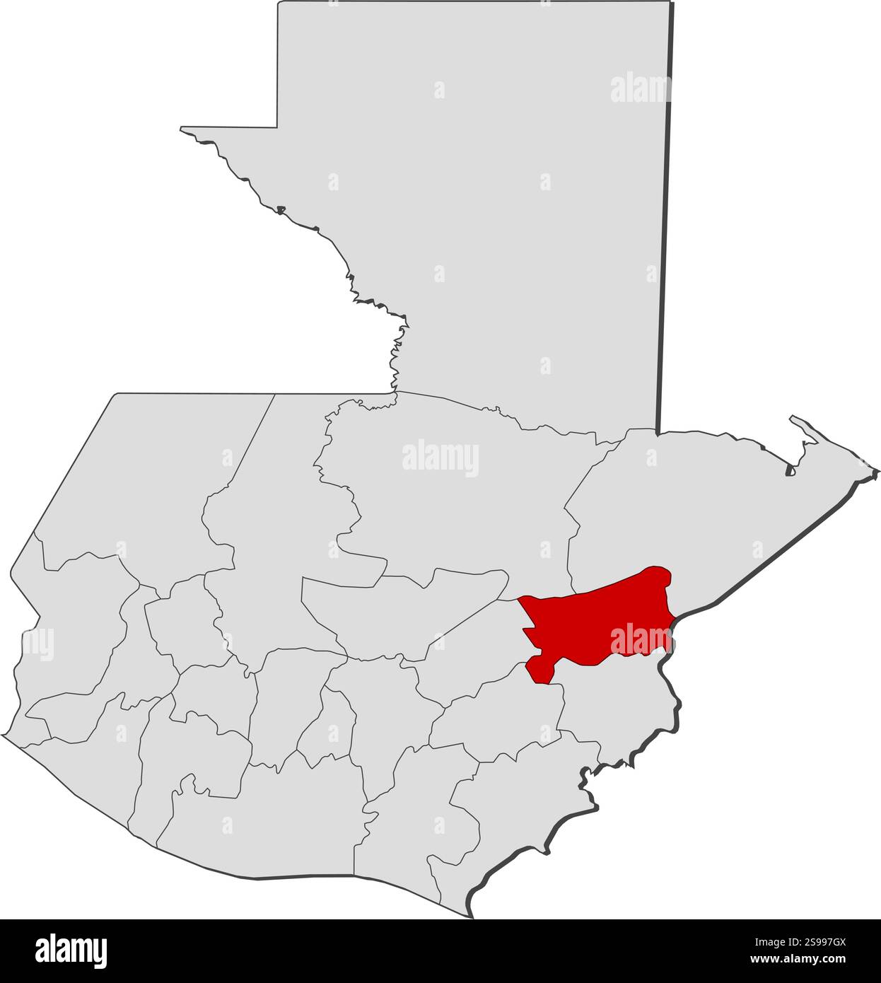 Map of Guatemala with the provinces, Zacapa is highlighted Stock Vector ...