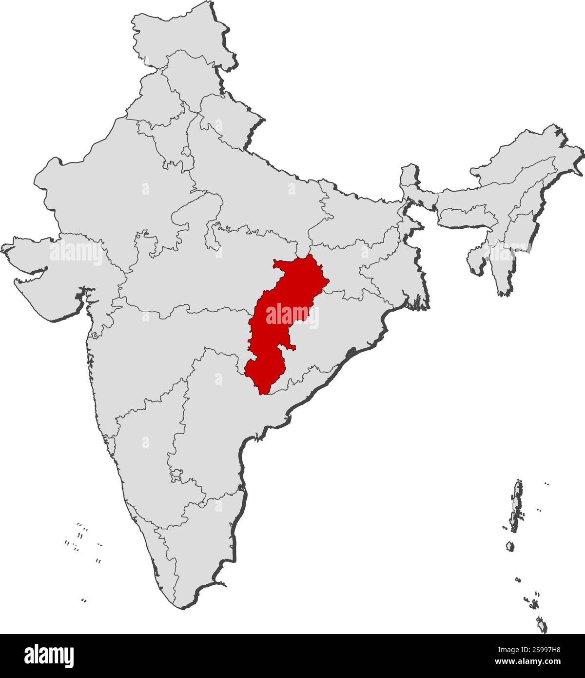 Political map chhattisgarh hi-res stock photography and images - Alamy