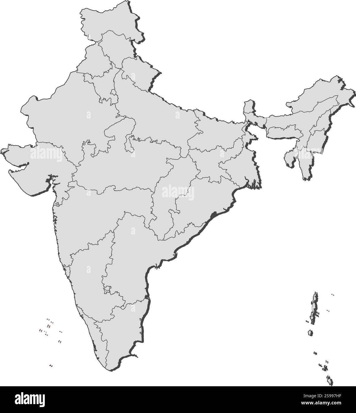 Map of India with the provinces, Lakshadweep is highlighted Stock ...