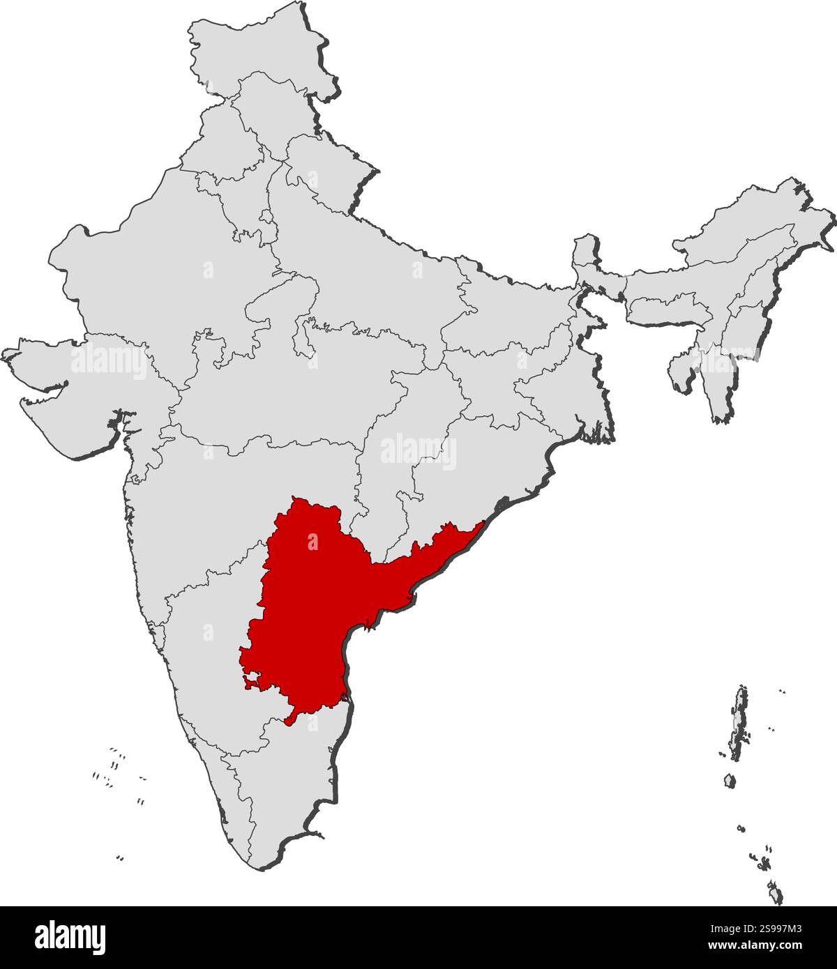 Andhra pradesh vector outline map hi-res stock photography and images ...