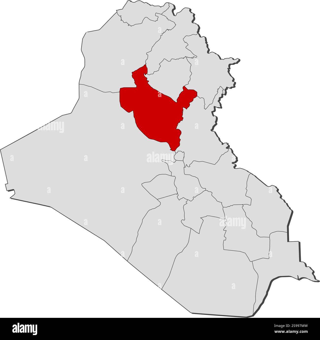 Map of Iraq with the provinces, Salah ad Din is highlighted Stock ...
