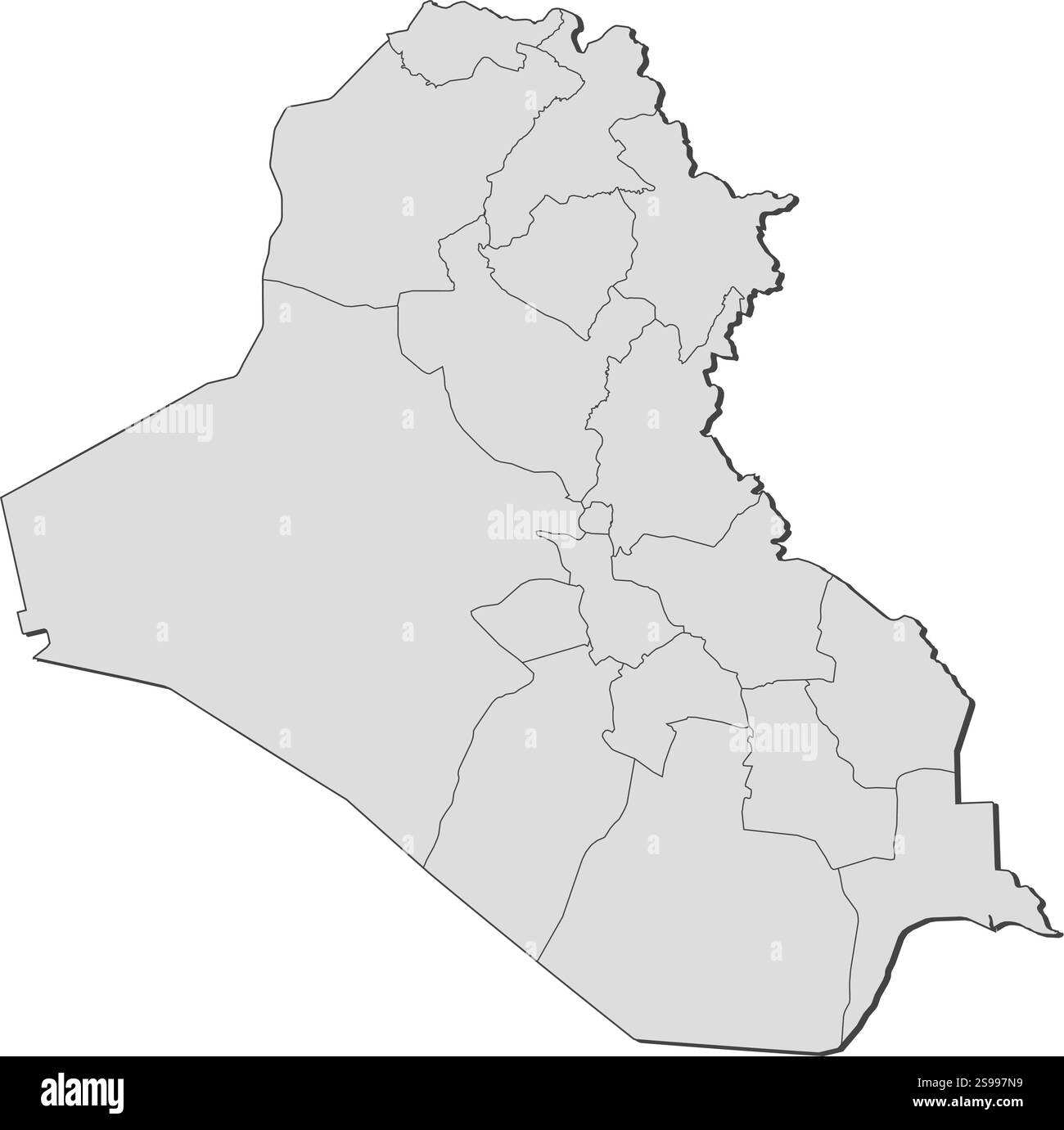 Map of Iraq with the provinces Stock Vector Image & Art - Alamy