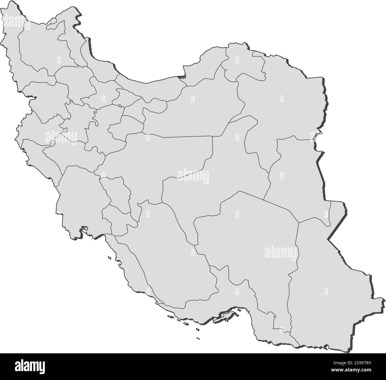 Map of Iran with the provinces Stock Vector Image & Art - Alamy