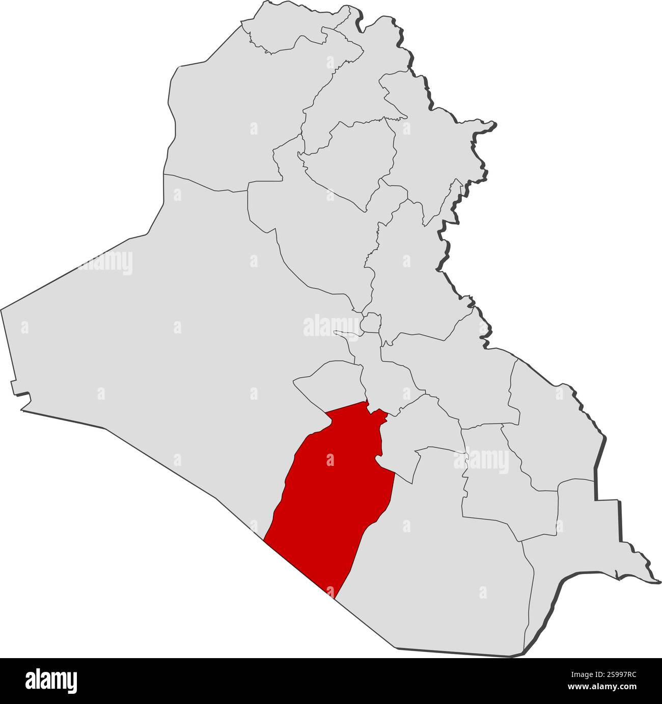 Map of Iraq with the provinces, Najaf is highlighted Stock Vector Image & Art - Alamy