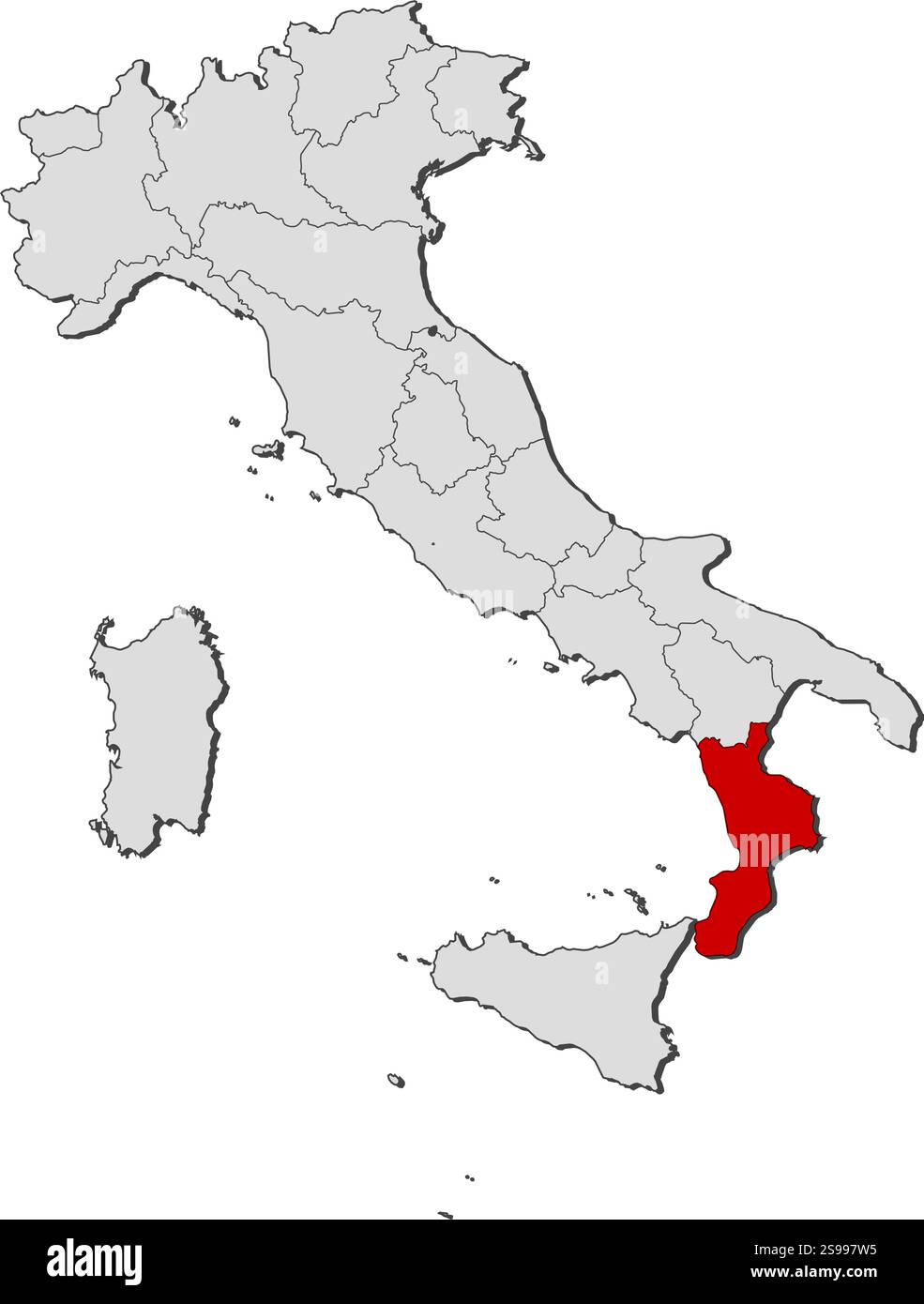 Map of Italy with the provinces, Calabria is highlighted Stock Vector Image & Art - Alamy