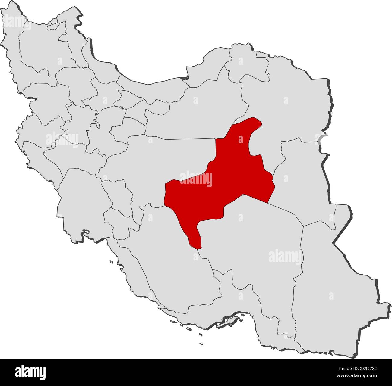 Map of Iran with the provinces, Yazd is highlighted Stock Vector Image ...