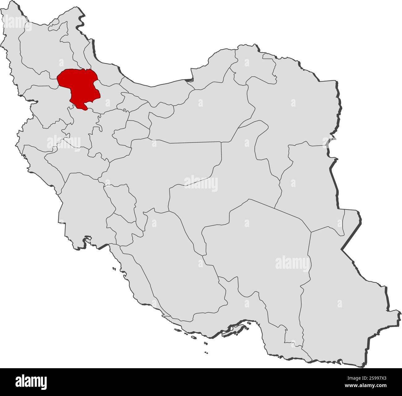 Map of Iran with the provinces, Zanjan is highlighted Stock Vector Image & Art - Alamy