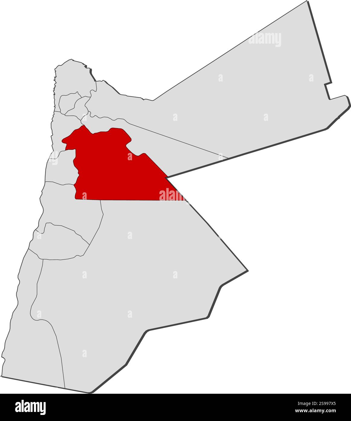 Map of Jordan with the provinces, Amman is highlighted Stock Vector ...