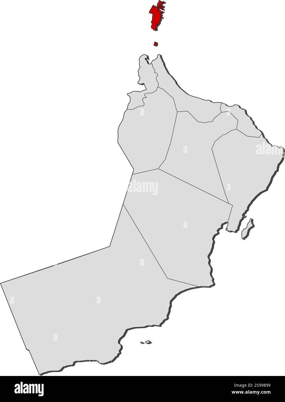 Musandam outline map hi-res stock photography and images - Alamy