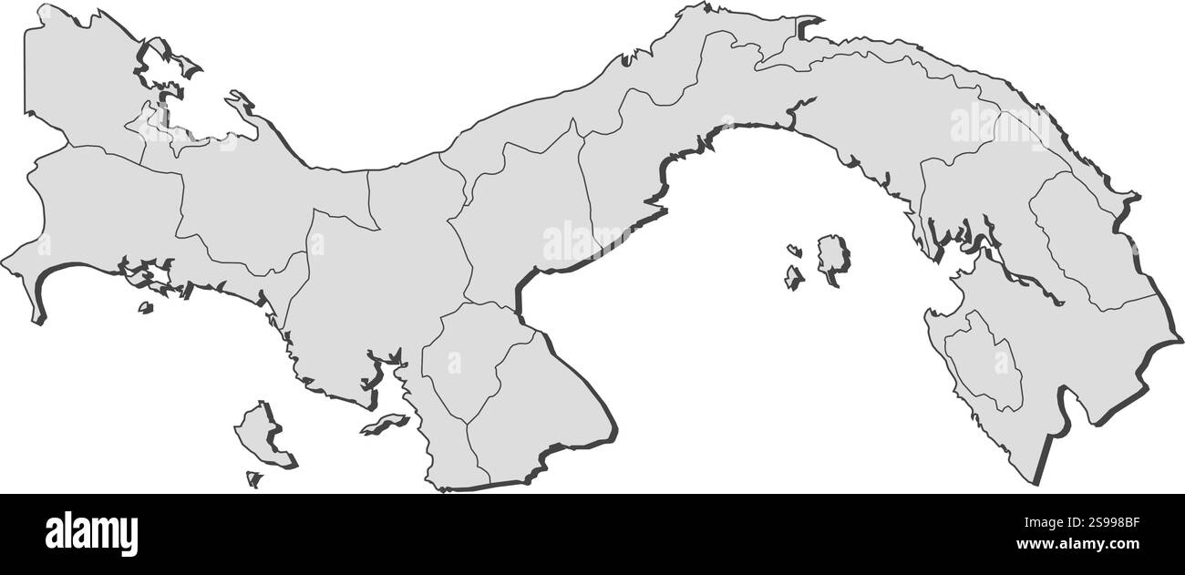 Map of Panama with the provinces Stock Vector Image & Art - Alamy