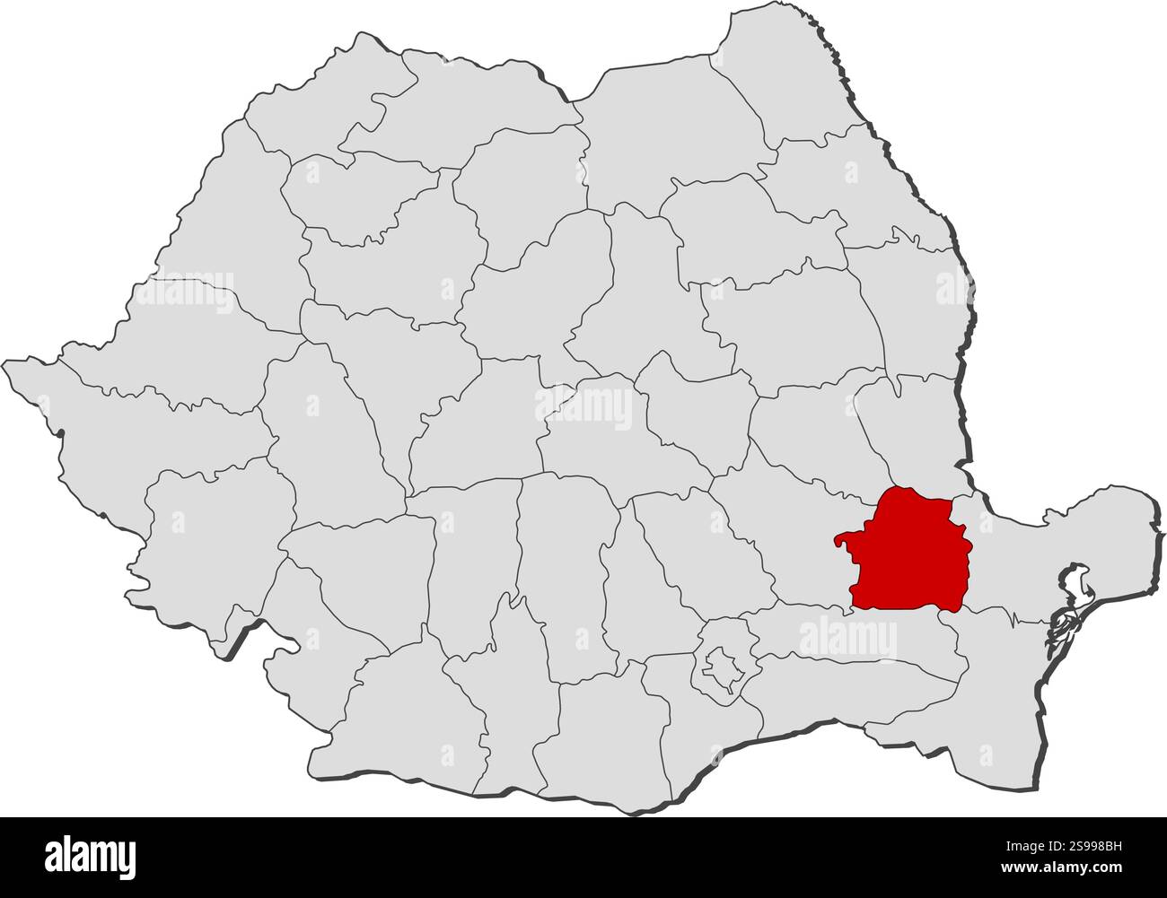Map of Romania with the provinces, Braila is highlighted Stock Vector ...