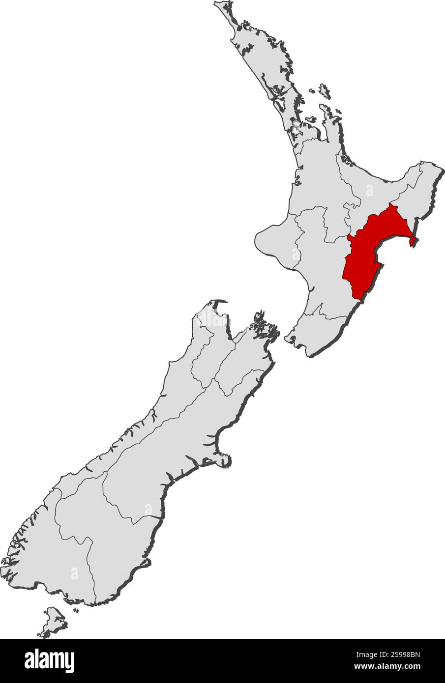 Map of New Zealand with the provinces, Taranaki is highlighted Stock ...