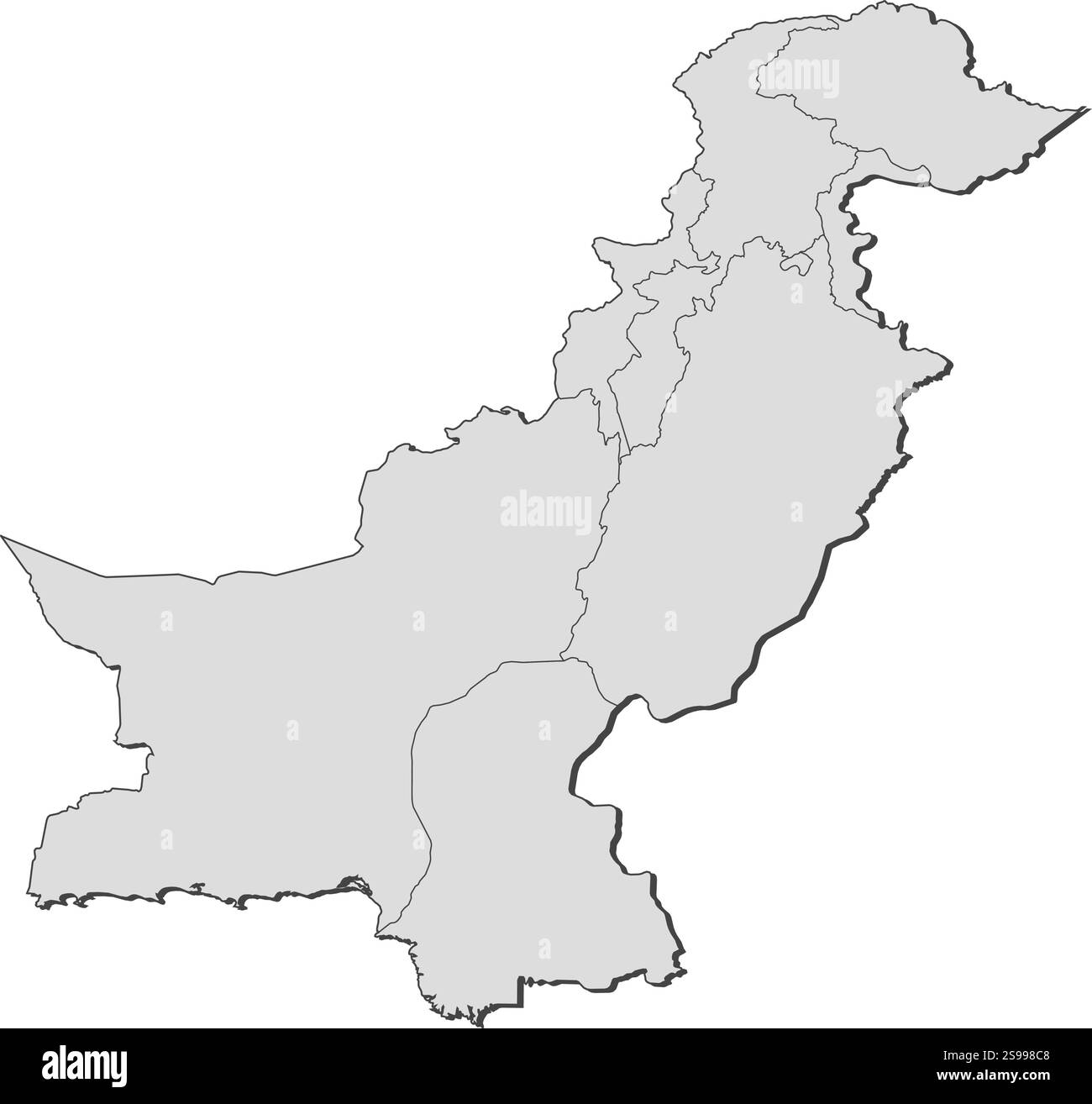 Map of Pakistan with the provinces Stock Vector Image & Art - Alamy