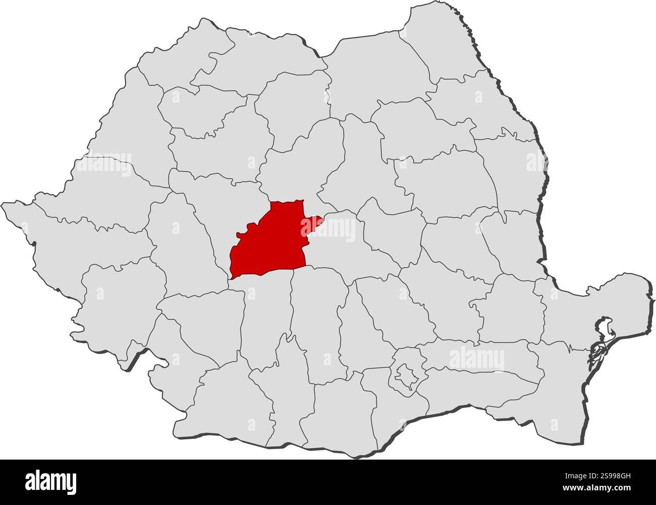 Map of Romania with the provinces, Sibiu is highlighted Stock Vector Image & Art - Alamy