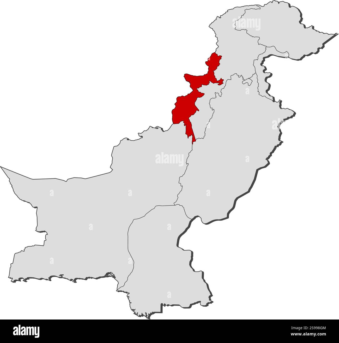 Pakistan map states provinces hi-res stock photography and images - Alamy