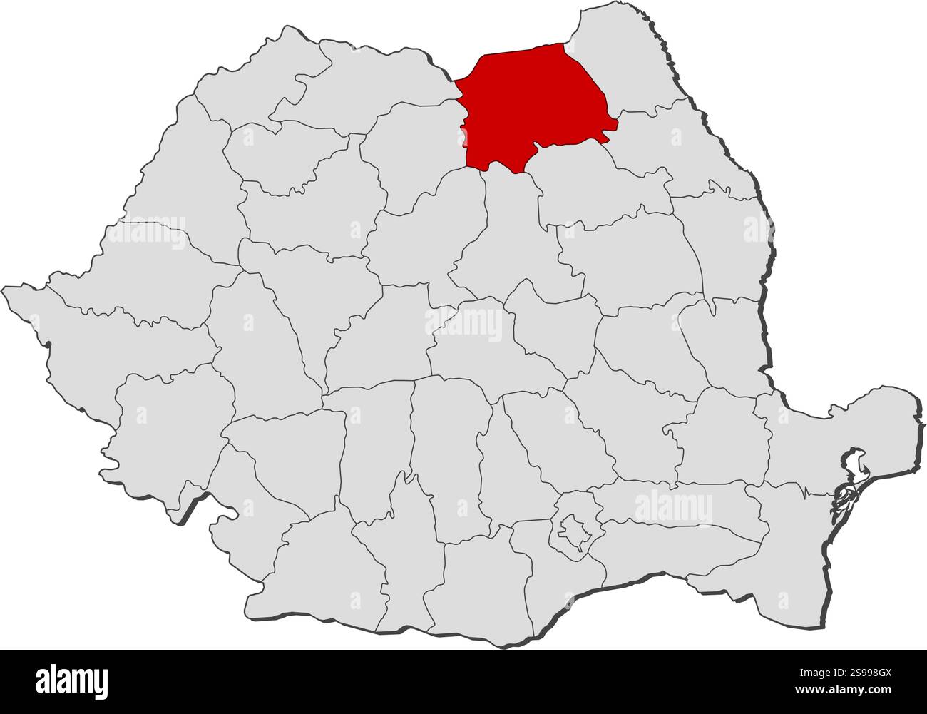 Map of Romania with the provinces, Suceava is highlighted Stock Vector ...