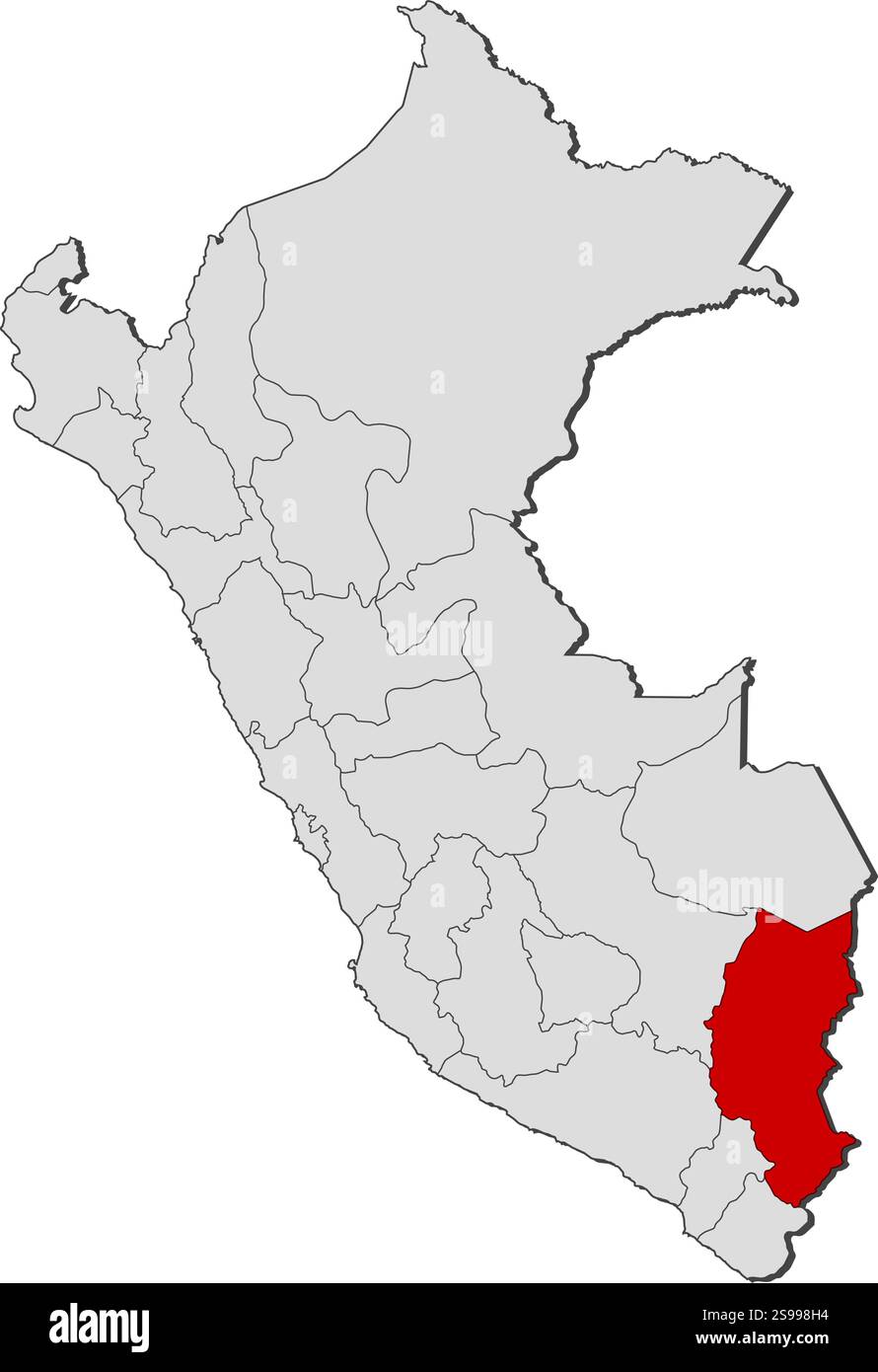 Map of Peru with the provinces, Puno is highlighted Stock Vector Image ...