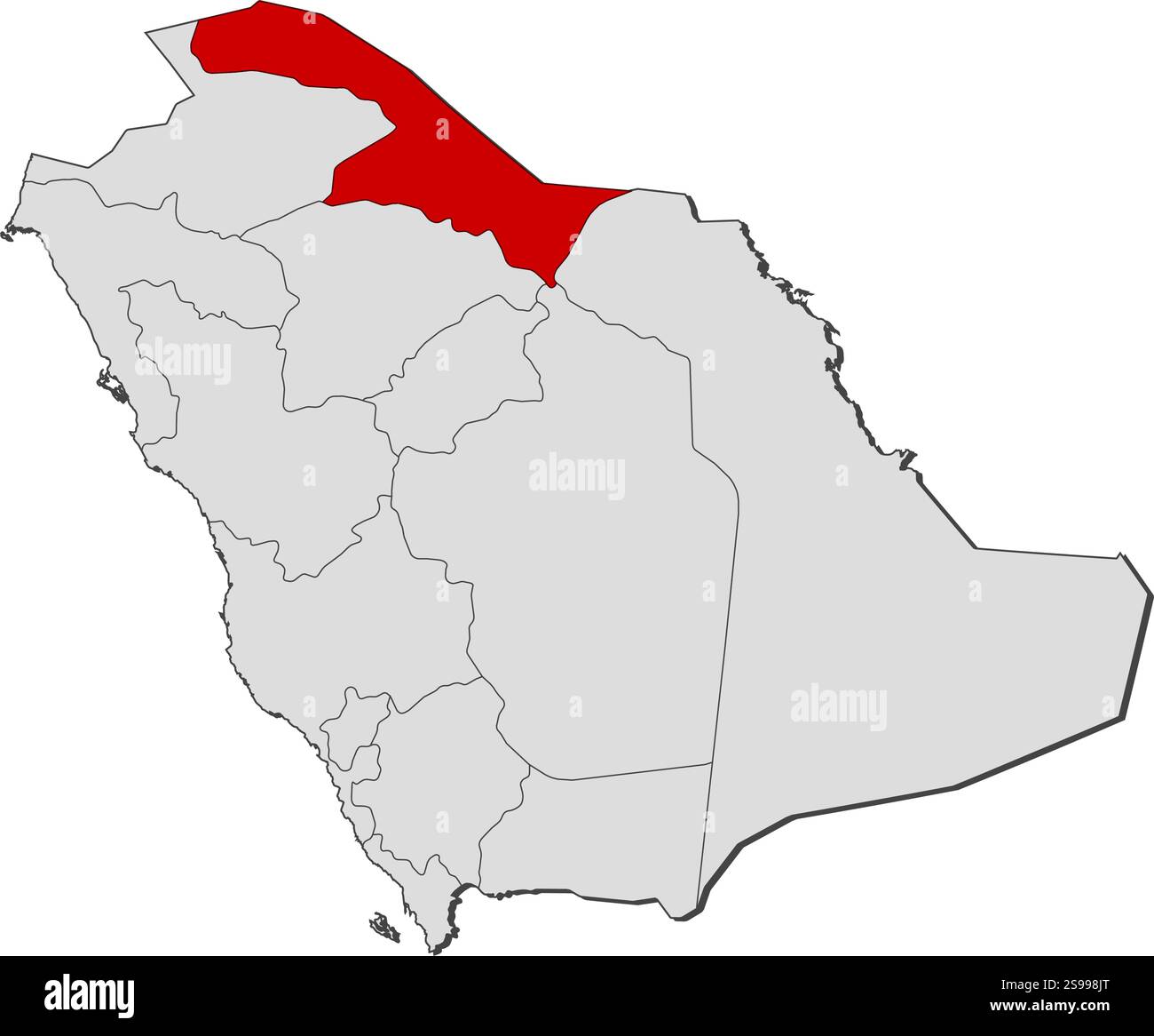 Map of Saudi Arabia with the provinces, Northern Borders Province is ...