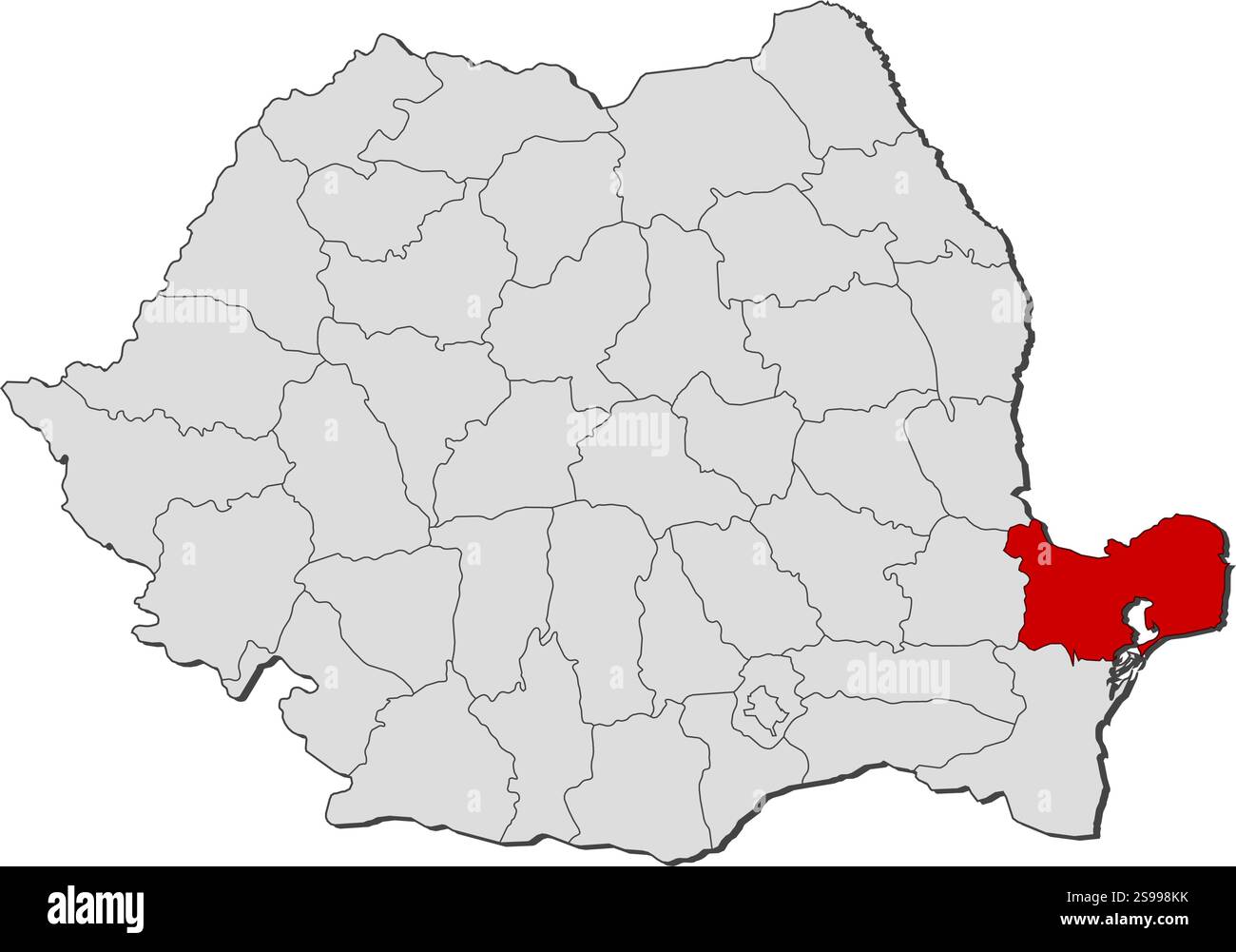 Map of Romania with the provinces, Tulcea is highlighted Stock Vector ...