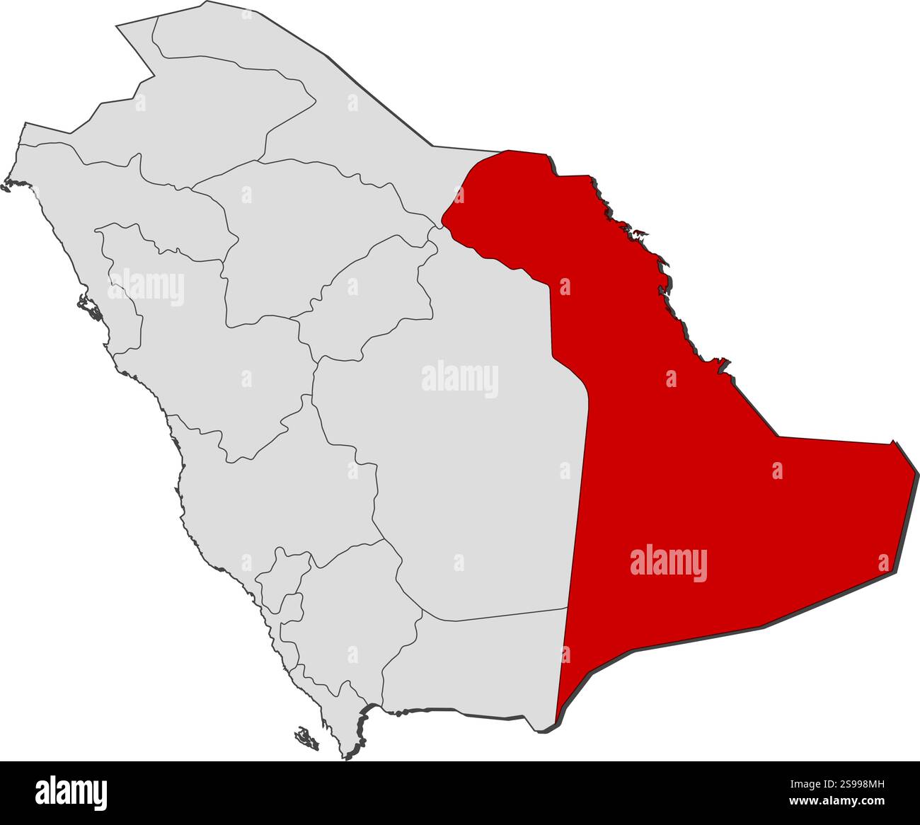 Map of Saudi Arabia with the provinces, Eastern Province is highlighted Stock Vector Image & Art ...
