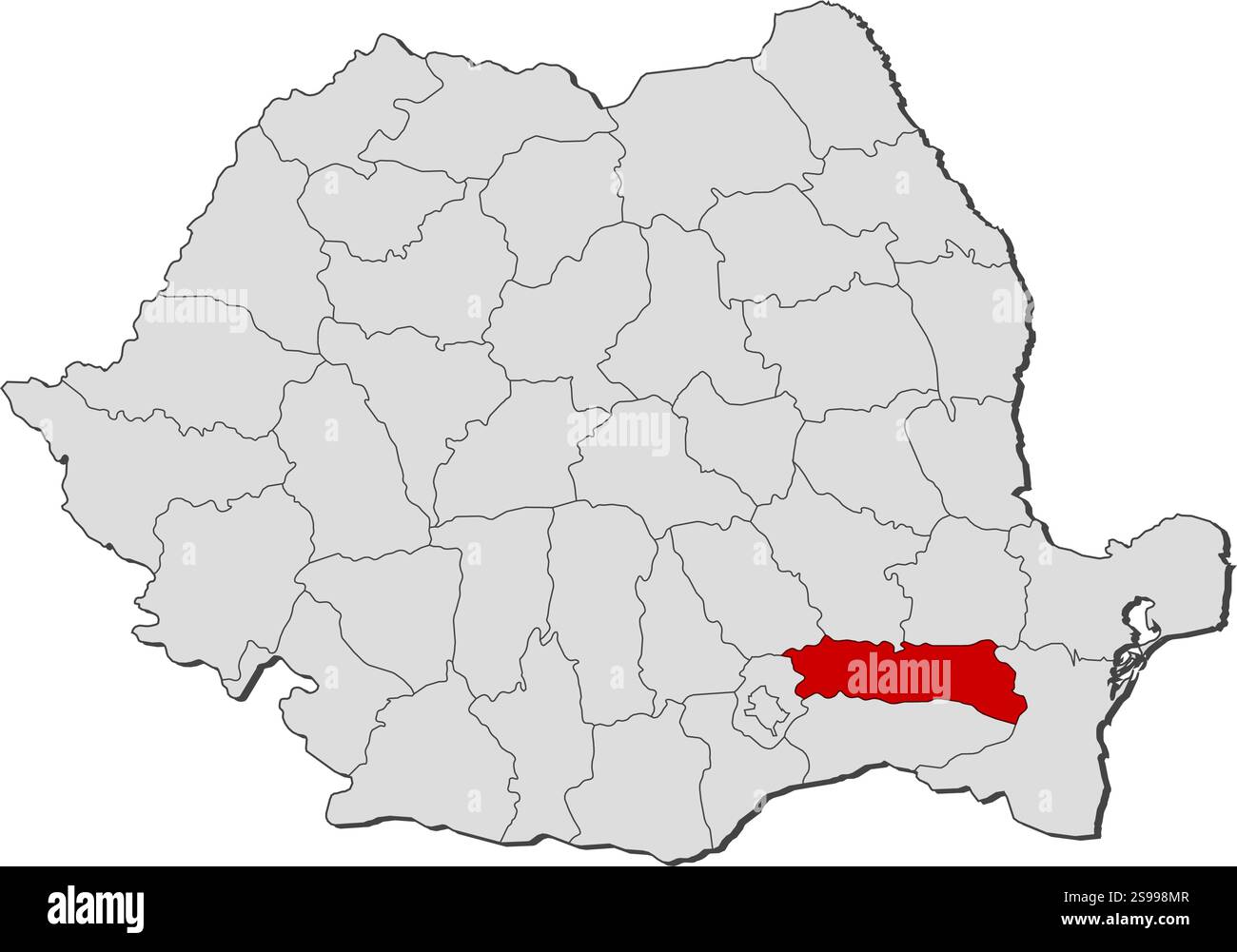 Map of Romania with the provinces, Ialomita is highlighted Stock Vector ...