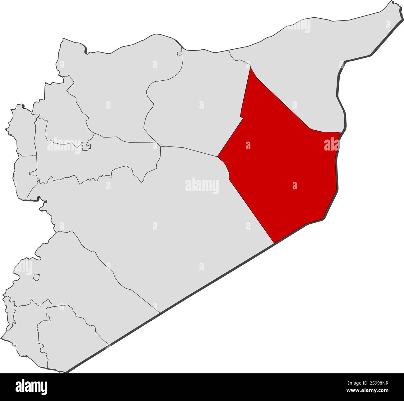 Map of Syria with the provinces, Deir ez-Zor is highlighted Stock ...
